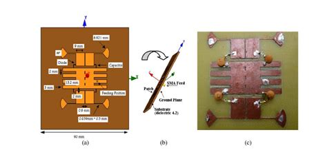 A Frequency Reconfigurable Antenna B Side View Of The