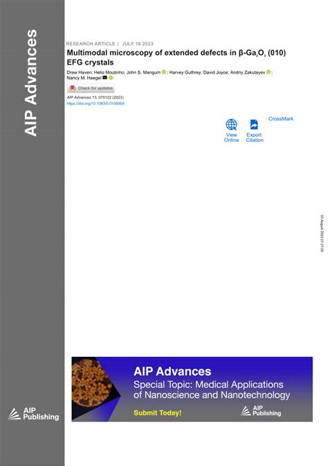 pdf multimodal microscopy of extended defects in β ga2o3 010 efg crystals