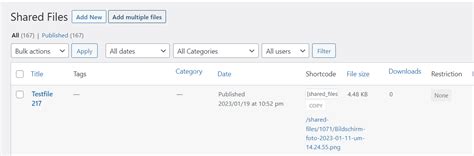 how to add downloadable files in wordpress shared files pro