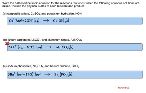 Solved 80 Write Balanced Complete Ionic And Net Ionic Eq