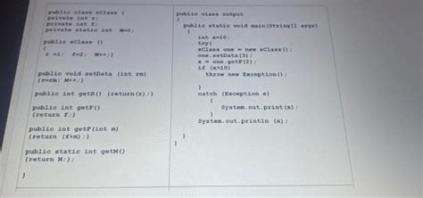 Solved Public Class Output Public Class Class Private Int