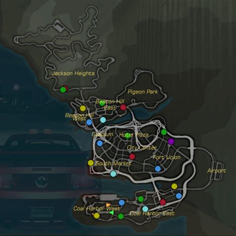 Карта Nfs Underground 2 с магазинами