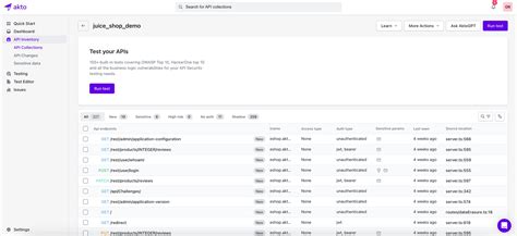api discovery from source code akto api security platform