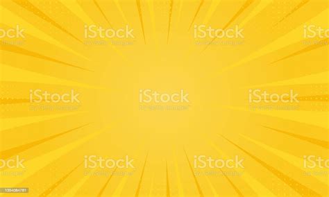 만화 책 팝 아트 배경 하프톤이 있는 밝은 노란색 배경 만화 스타일의 복고풍 만화 팝 아트 배경 벡터 일러스트레이션 팝 아트에 대한 스톡 벡터 아트 및 기타 이미지 Istock