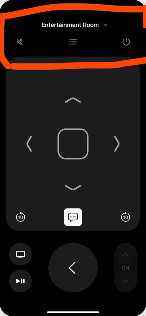 Apple TV Remote On IPhone Not Showing Top Three Buttons As Available