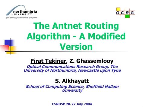 ppt the antnet routing algorithm a modified version powerpoint presentation id 1118724