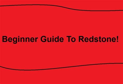 Redstone Beginner Tutorial