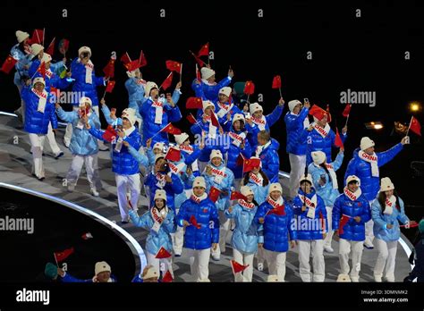 Team China Arrives During The Olympic Opening Ceremony At The 2026