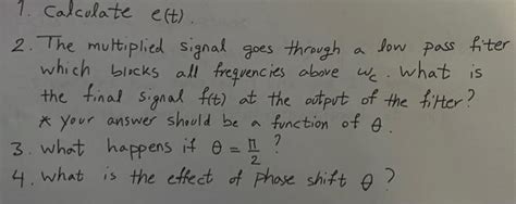 Solved Assume We Have A Modulated Signal That We Transmit