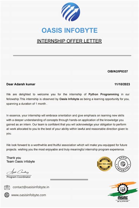 Adarsh Kumar On Linkedin Oasisinfobyteinternship Pythonprogramming