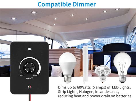 RGBZONE DC12V LED Dimmer Switch PWM RV LED Dimmer Switch Rotary LED Dimmer For Halogen