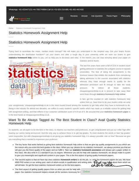 Statistics Homework Assignment Help By Onlineassignmenthelpspn Issuu
