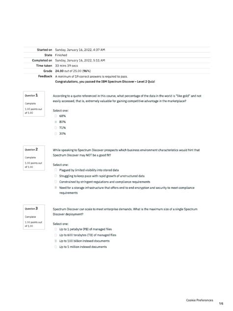 Ibm Spectrum Discover Level 2 Quiz Ef 16 Jan 2022 Pdf