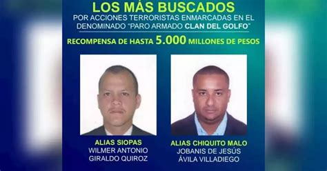 Este Es El Cartel De Los 74 Miembros Del Clan Del Golfo Más Buscados