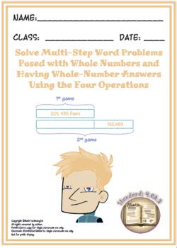 Multi Step Word Problems Using The Four Operations Task Cards 4 OA 3