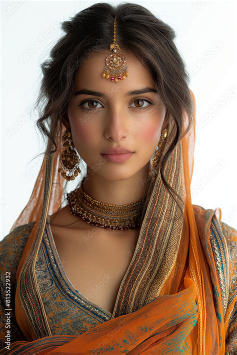Indian Belly Dancer Arab Bride Beautiful Young Indian Woman In Traditional Dress With Bridal