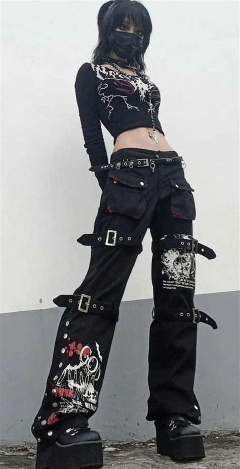 Punk Goth Emo Alt Pants Outfit Ideer Kawaii Tøj Tumblr Tøj