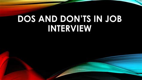 PPT Dos And Donts In Job Interview PowerPoint Presentation Free Download ID