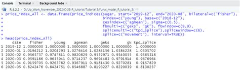 how to create a price index in r programmingr