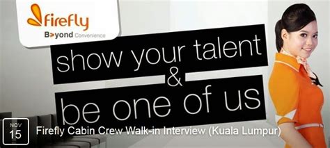 Fly Gosh Firefly Cabin Crew Recruitment Walk In Interview Nov 2014