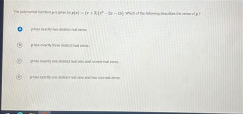 The Polynomial Function P Is Given By P X X StudyX