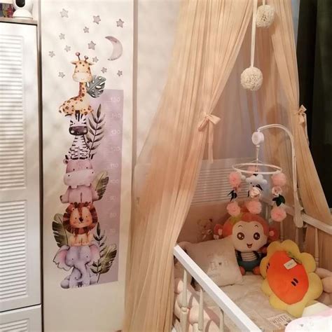 برچسب دیواری چارت قد حیوانات جنگلی کد 1465 دیوار آب نباتی