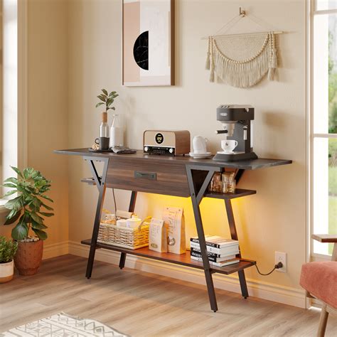 Trent Austin Design Pullen 60 Console Table With Drawer And Led Lights 3 Tier Entryway Table Trent Austin Design Pullen 60 Console Table With Drawer And Led Lights 3 Tier Entryway Table