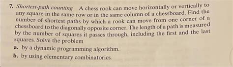 Solved 7 Shortest Path Counting A Chess Rook Can Move