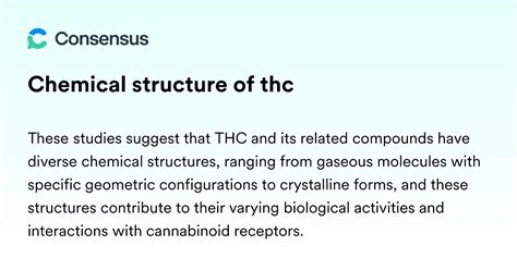 Chemical Structure Of Thc Consensus Academic Search Engine
