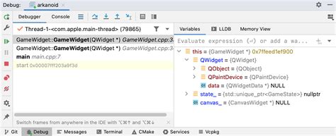 Debug Tool Window CLion Documentation