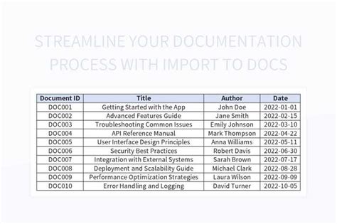 Streamline Your Documentation Process With Import To Docs Excel Template Free Download Pikbest