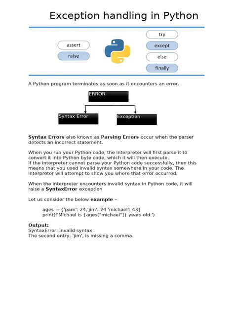 Exception Handling In Python Pdf Inheritance Object Oriented