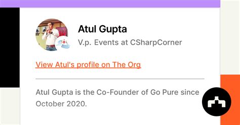 Atul Gupta Vp Events At Csharpcorner The Org