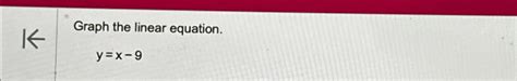 Solved Graph The Linear Equationyx 9