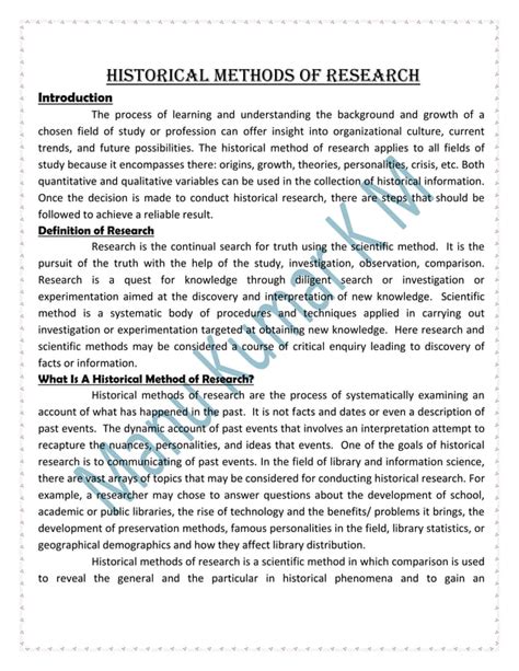 Historical Method In Research Pdf