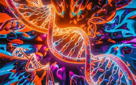 Dna Structure In Abstract Background Premium Ai Generated Image
