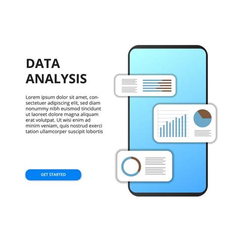 Premium Vector Mobile App Data Analysis From Chart Graph Statistic For Business Finance Report