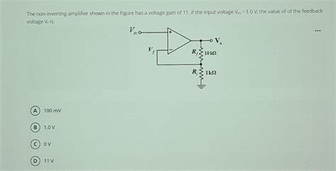Solved The Non Inverting Amplifier Shown In The Figure Has A Chegg
