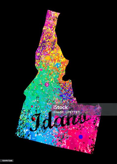 Idaho Stock Illustration Download Image Now Black Background Blue