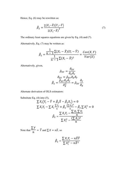 Notes On Econometrics Ols Estimator Derivation Notes Myprivatetutor Malaysia