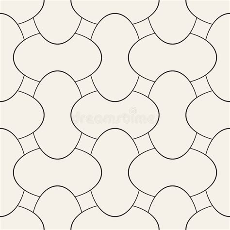 Vector Geometric Seamless Pattern With Curved Shapes Grid Abstract