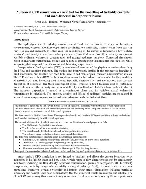 Pdf Numerical Cfd Simulations A New Tool For The Modelling Of