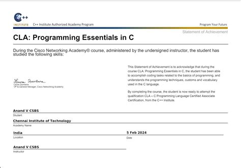 Anand V On Linkedin Cit Cisconetworkingacademy Cprogramming