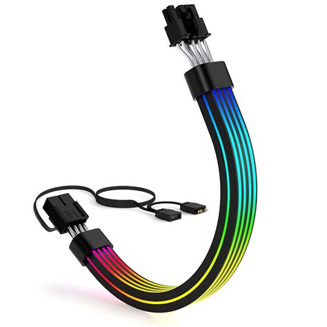 Sirlyr Rgb 8 Pin Pcie Cable Bright Argb Gpu Cables Extension For Rtx 3060 4060 4070 Radeon Rx