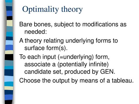 Ppt Optimality Theory Powerpoint Presentation Free Download Id4743357