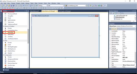Membuat Menu Utama Vbnet Database Access