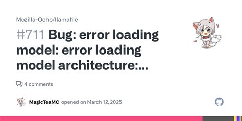 Bug Error Loading Model Error Loading Model Architecture Unknown