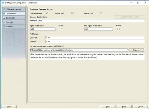 Configuring Essbase On Esshost1