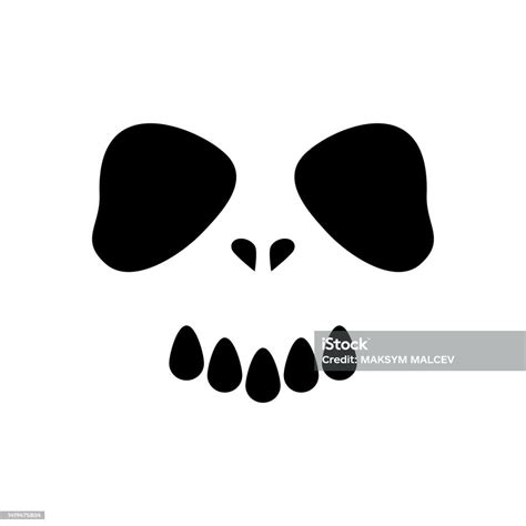 두개골 아이콘 세트 인쇄를위한 고딕 양식의 디자인 만화 스타일 공포 또는 할로윈을위한 티셔츠 인쇄 흰색 배경에 고립된 벡터