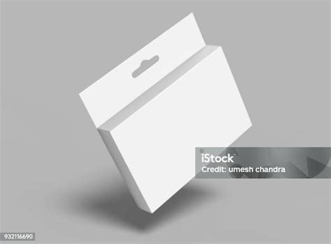 항 모의 설계 및 디자인 프레 젠 테이 션에 대 한 탭 소매 상자 흰색 빈 골 판지 포장 상자 매달려 3d 렌더링 그림입니다 0명에 대한 스톡 사진 및 기타 이미지 Istock